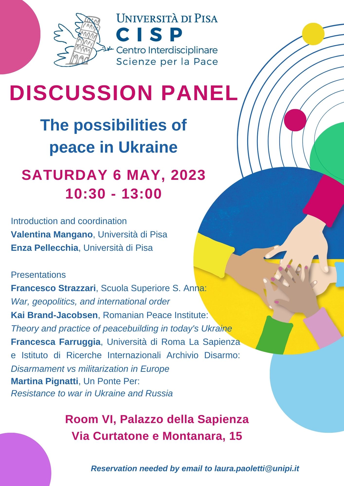 Discussion Panel: The possibilities of peace in Ukraine - Cisp - Centro ...
