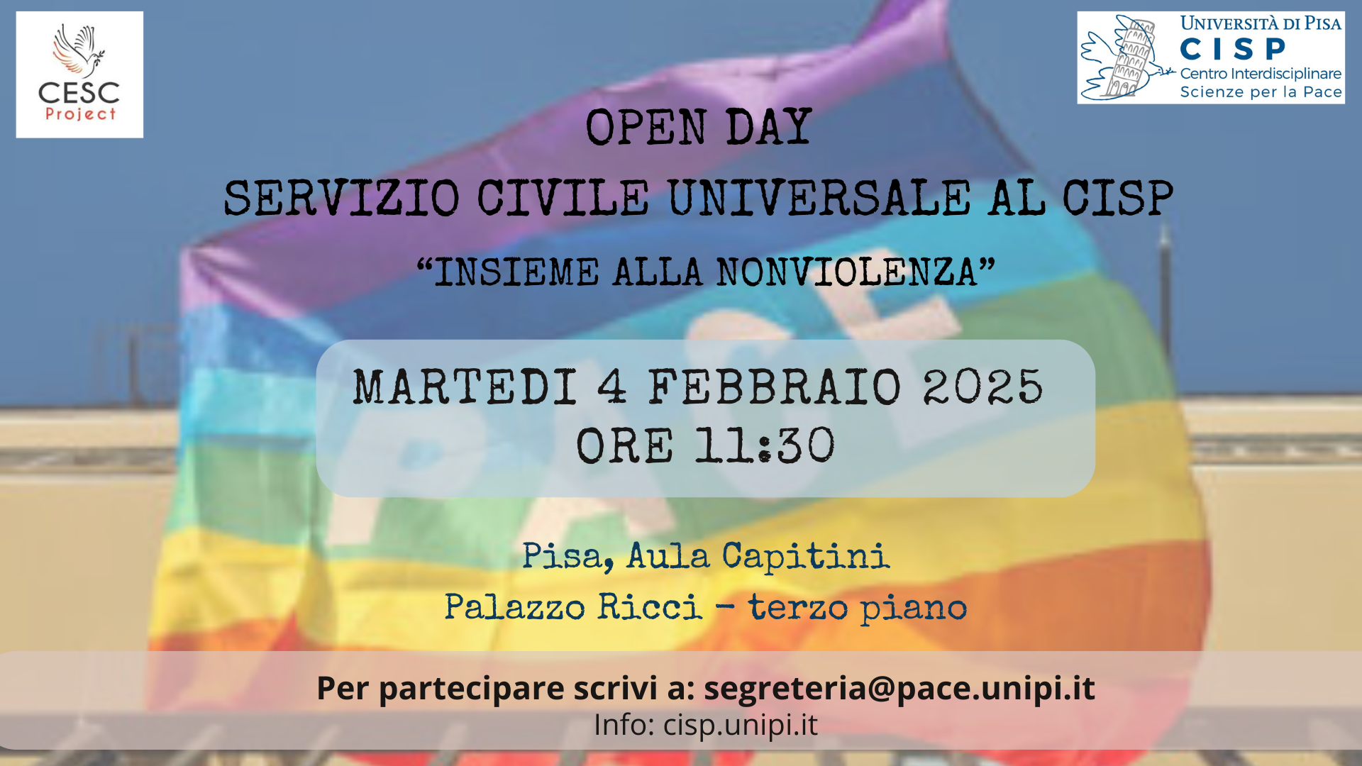 Open Day "Servizio Civile Universale 2025 al Cisp" - Cisp - Centro Interdisciplinare Scienze per ...